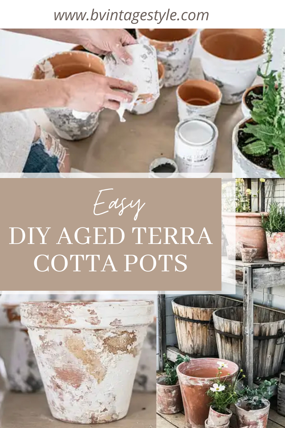DIY Aged Terra Cotta Pots | Easy Vintage Look | B Vintage Style