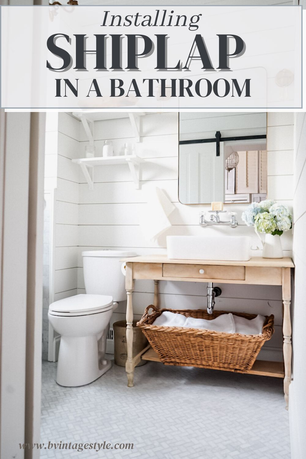 Shiplap Bathroom Ideas (Install Guide) | B Vintage Style